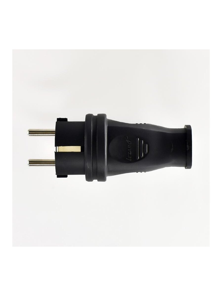 Вилка кабельная 1ф 1х16А 2P+E 220-240В IP44 каучук LEZARD 106-0400-0105/105
