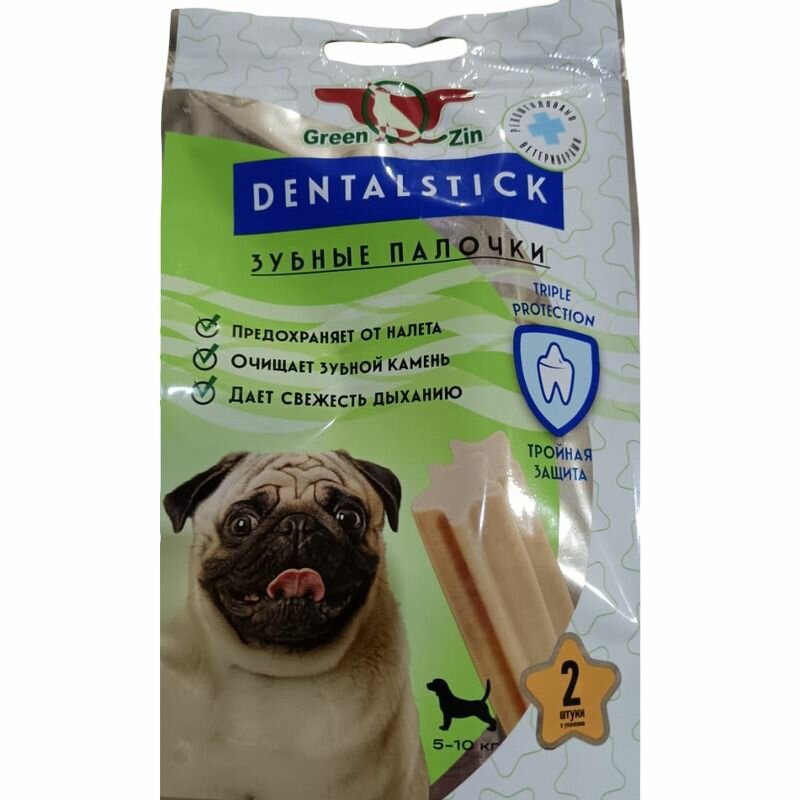 Green Qzin Dentalstik Лакомство зубная палочка, 2 штуки, 30 г