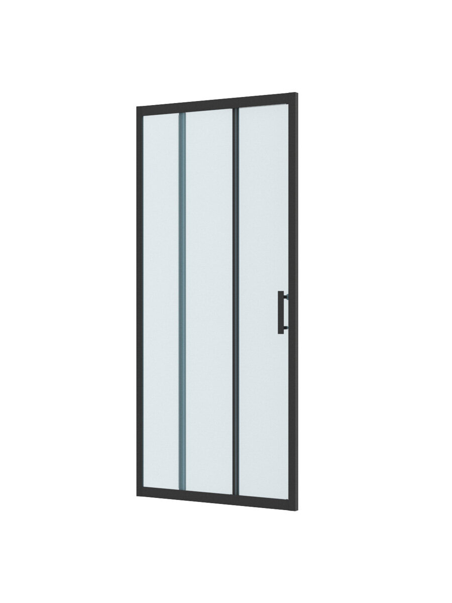 Душевая дверь в нишу BelBagno Формат (Uno) 195-BF-3-120-P профиль матовый черный, стекло рифленое