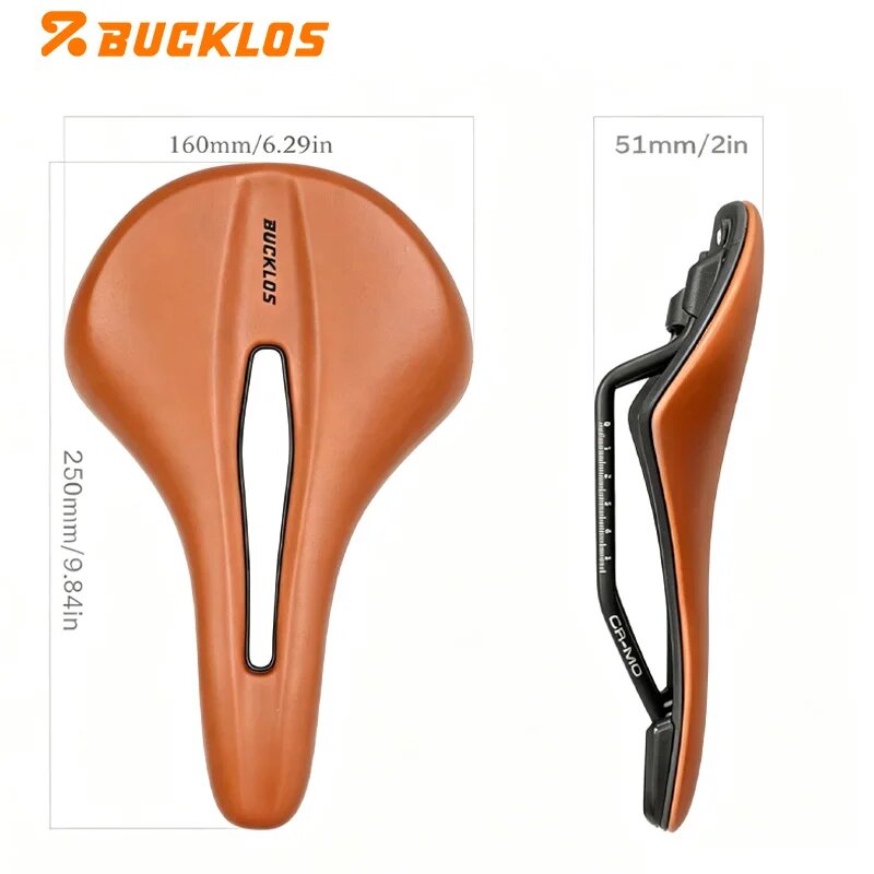 BUCKLOS Vacuum велосипедное седло для горных и шоссейных велосипедов BROWN-250x160mm
