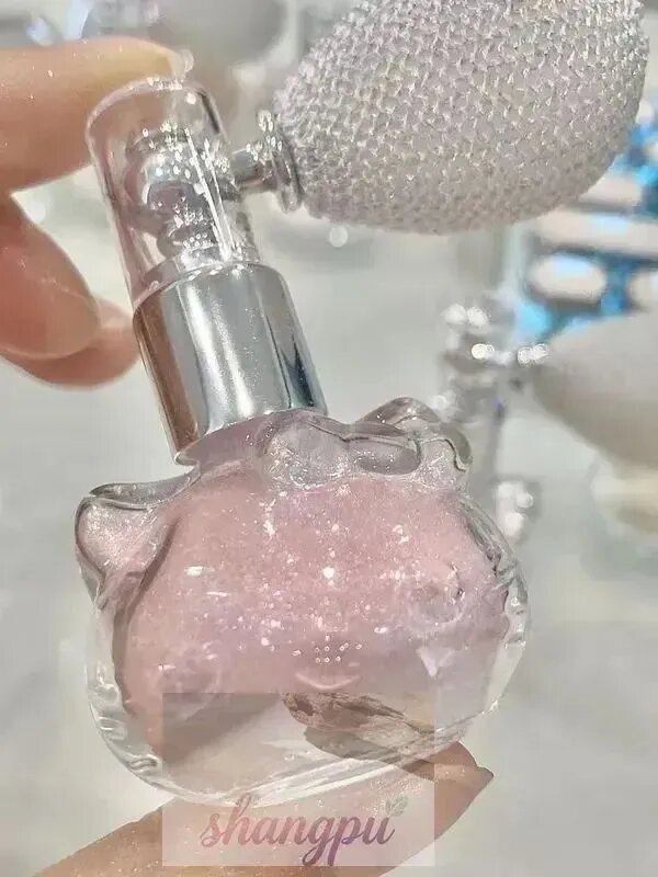 Hello Kitty сверкающий глянцевый спрей для тела и лица, осветляющая жидкость для ключиц, блестящая бриллиантовая пудра для новобрачных