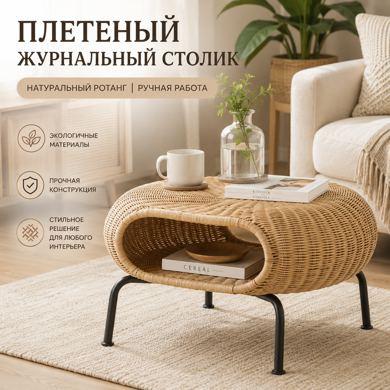 Екоративная лежанка из плетёного ротанга с домиком для питомцев, устойчивая рама, вентилируемая плетёная поверхность