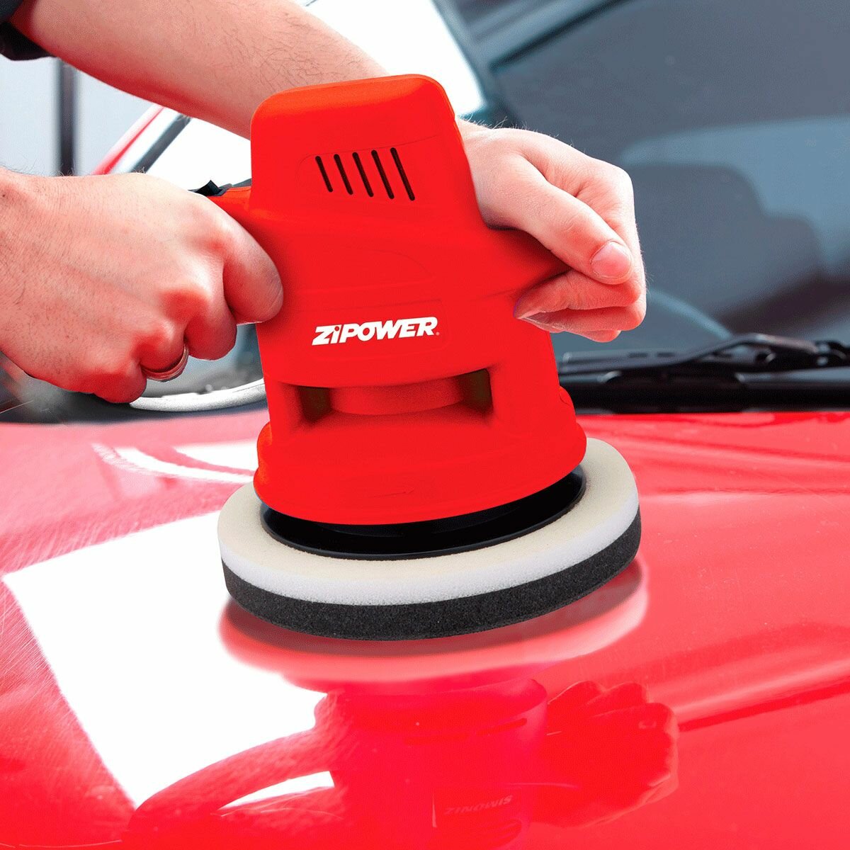 Полировальная машинка орбитальная ZiPOWER PM0633, 12 В, 60 Вт, 3300 об/мин, диск 152 мм.