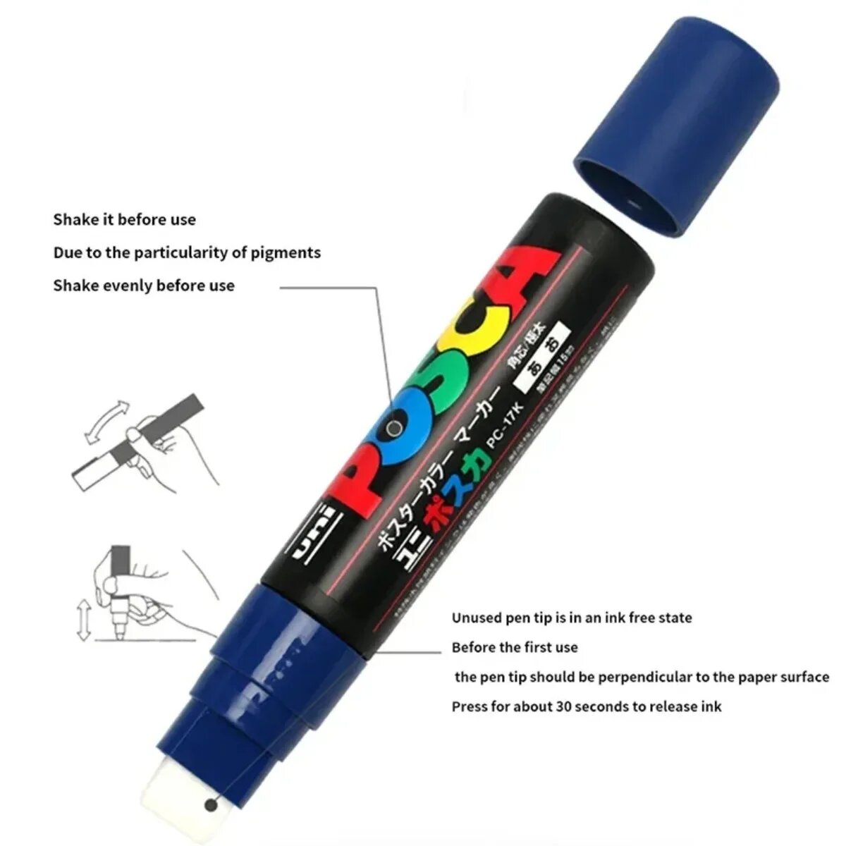 UNI POSCA Extra Bold Marker PC-17K Черный, 17K-24 — фото 1