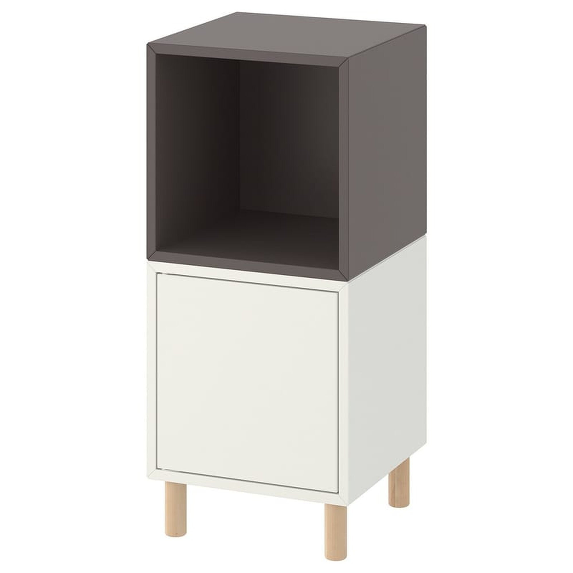 Комбинация шкафчиков с ножками ikea eket, белый, темно-серый, 35x35x80 см 193.860.78