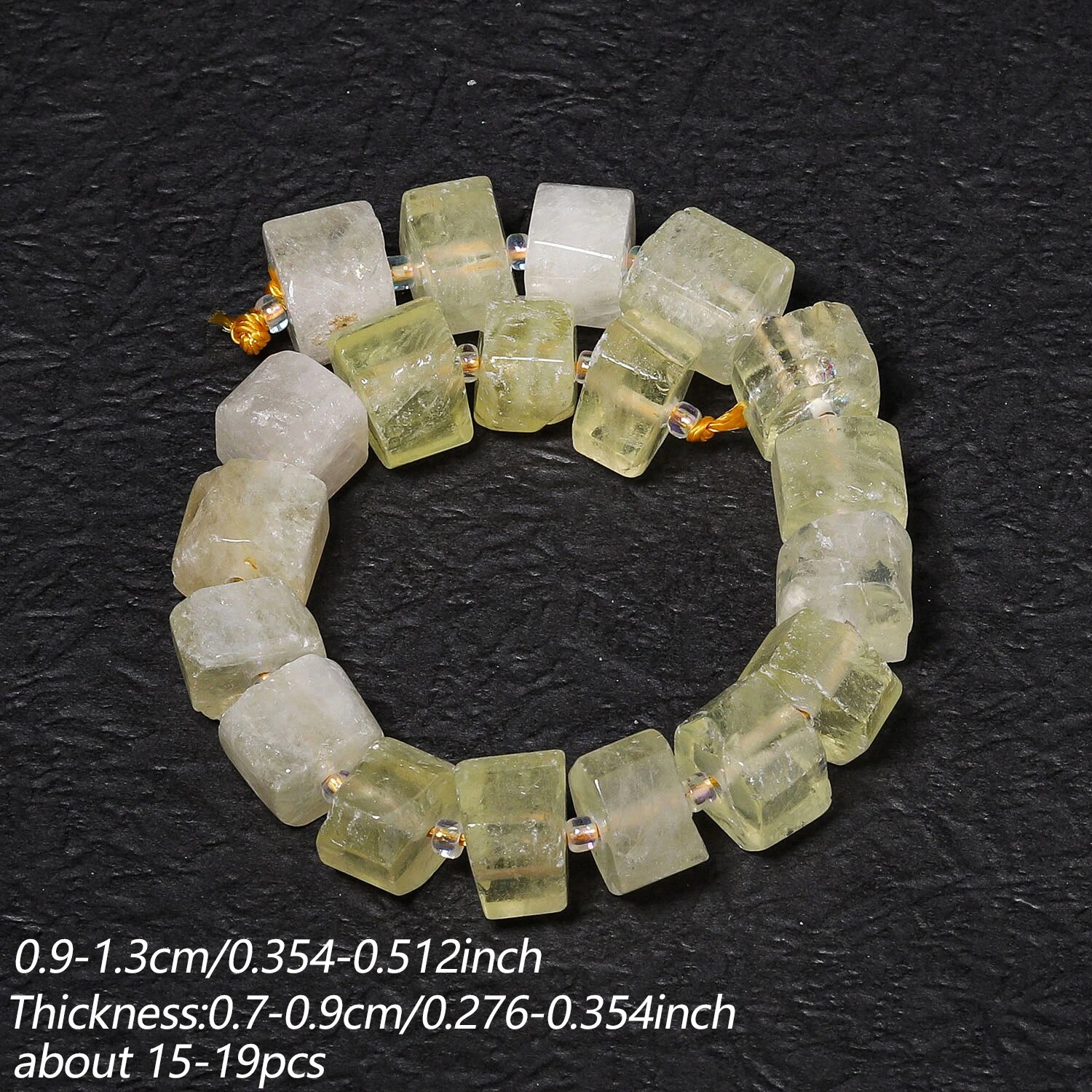 Бусины nociuciu lemon quartz 9-13mm 15-19pcs