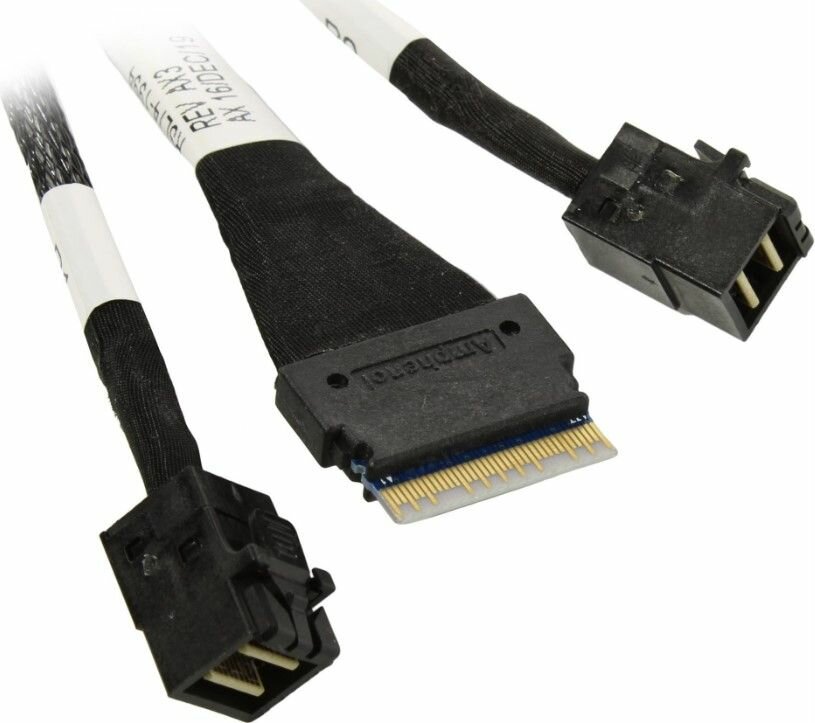 Разветвитель Broadcom LSI 05-60003-00 1м с разъёмами Slimline SlimSAS x8 SFF-8654 8i на два MiniSAS HD SFF-8643 для рейд-контроллеров и серверов U.2 Enabler