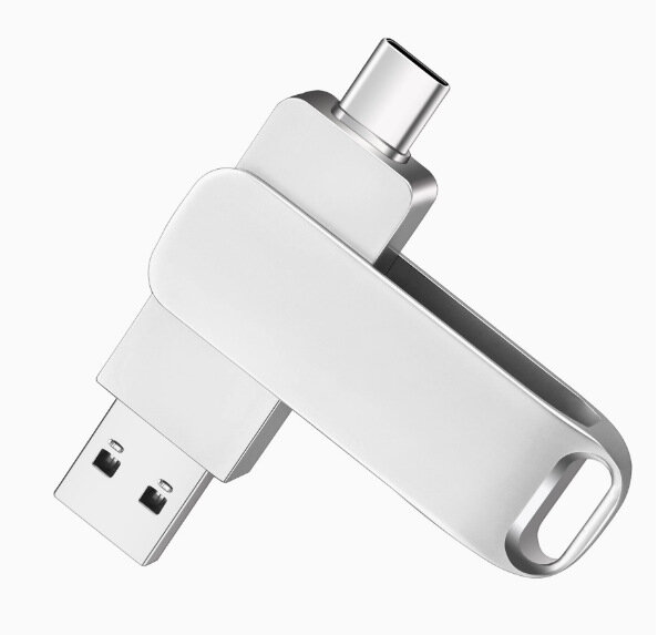 Металлический USB-накопитель AIDALONG Type-C к USB 3.0, 64 ГБ, серебристый цвет для смартфона и ПК
