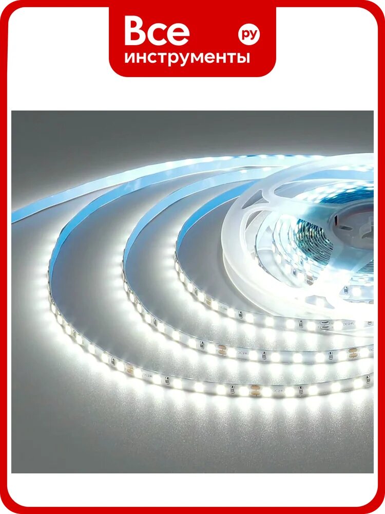 Светодиодная лента Apeyron 24В, 18 Вт/м, smd2835, 180 д/м, IP20, 1700 Лм/м, подложка 8мм, 5м, 4000К 00-445