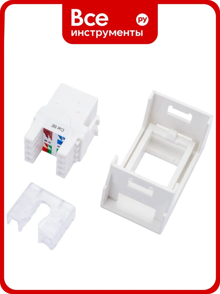 Компьютерная розетка DKC Viva 1 модуль RJ45 CAT.5E белая 45038, подсоединение кабеля