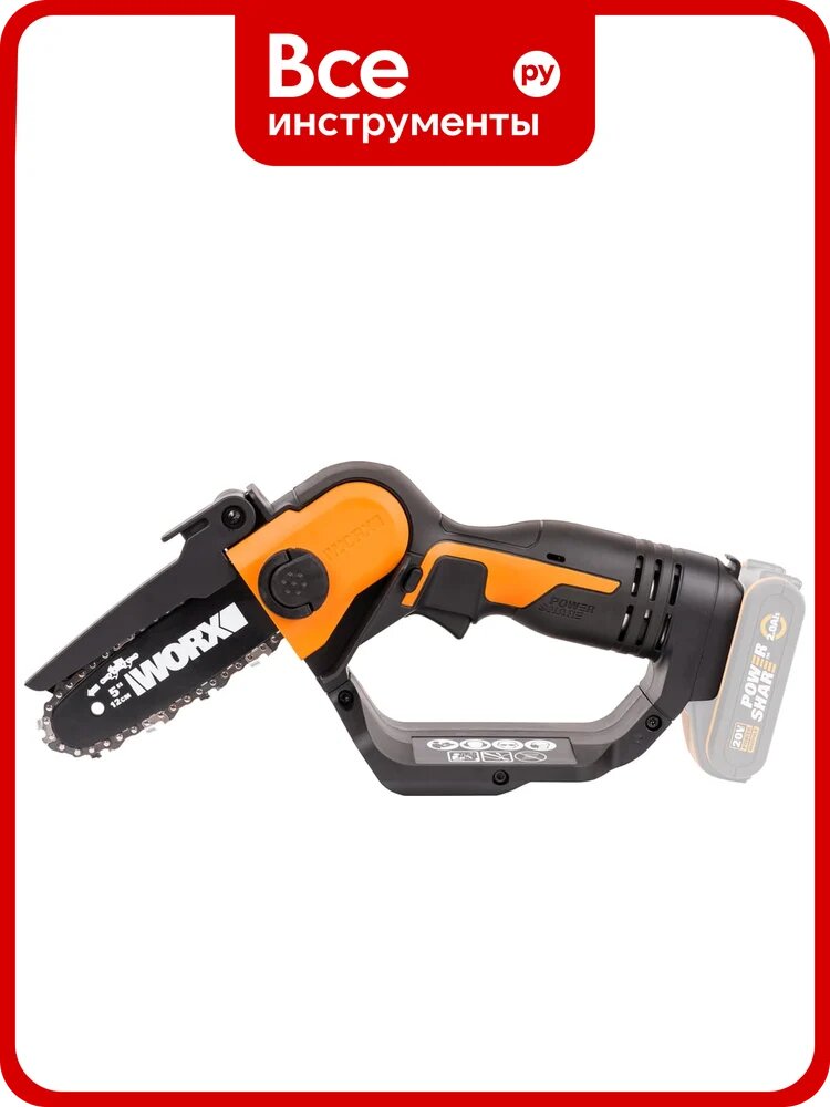 Аккумуляторная пила WORX WG324E.9 без аккумулятора и зарядного устройства, щеточный электродвигатель, прочный корпус