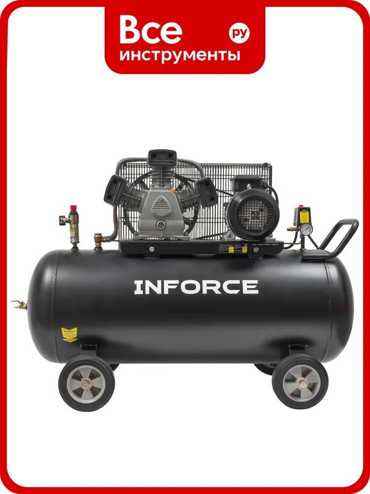 Ременной компрессор (200 л; 10 бар; 580 л/мин) Inforce BCX-200L-3P