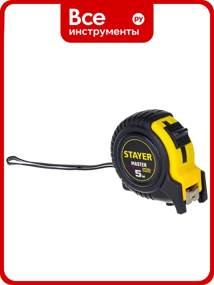 Рулетка Stayer MASTER 5м / 19мм в ударостойком обрезиненном корпусе_z01