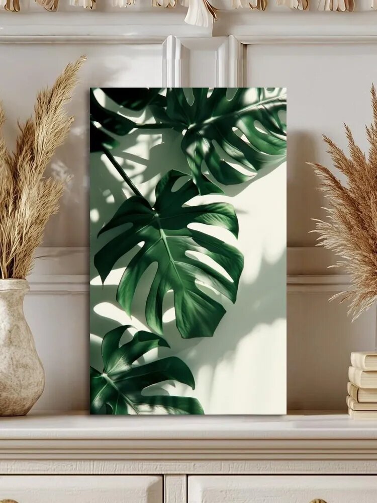 Картина "Холстное искусство с монстерами на светлом фоне, 45 * 75cm" 45x75 см