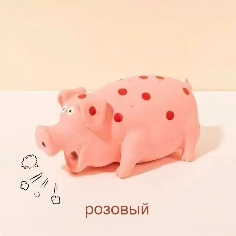 Игрушка для кошек и собак из латекса хрюкающая "Свинка", 18 см