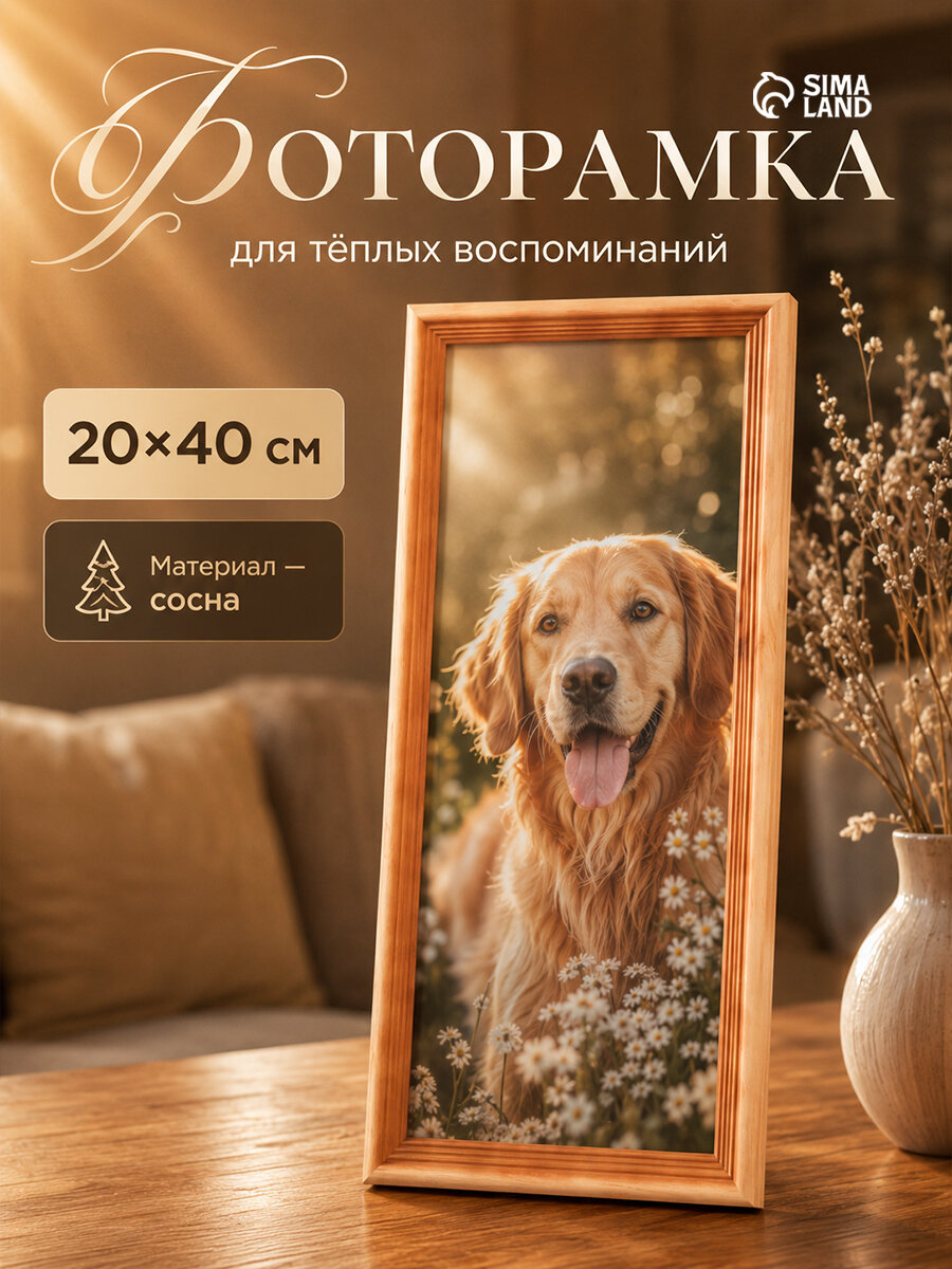 Фоторамка для фото 20×40 см "Bountiful" (пластиковый экран) цвет коричневый