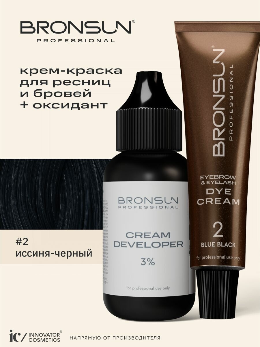 Набор крем - краска для бровей цвет иссиня-черный + оксидант