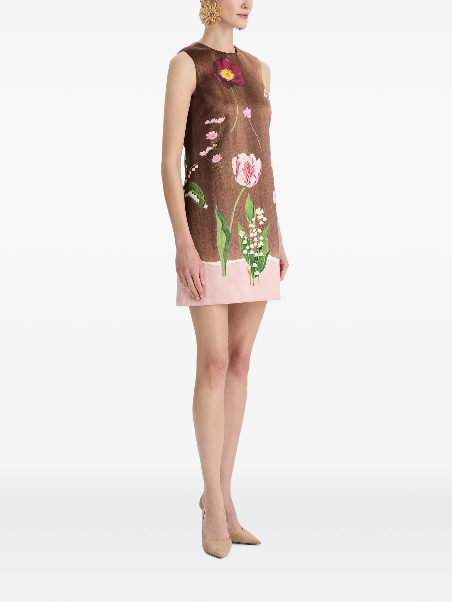 Платье Oscar de la Renta Botanical-print shift mini dress, размер 10 — фото 1