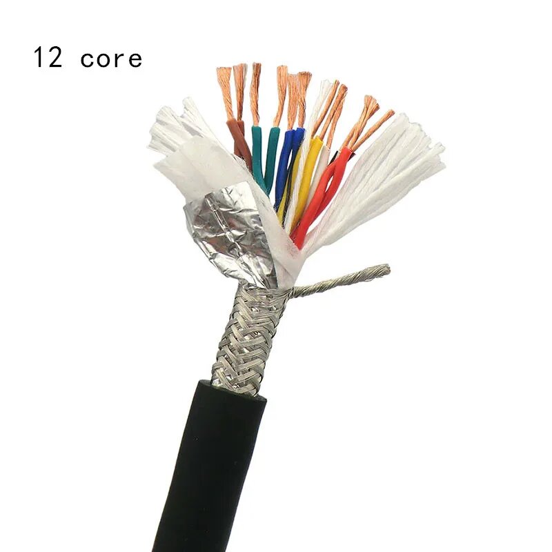 Экранированный гибкий кабель TRVVSP 10 м 0.3mm2(22AWG), 12 core