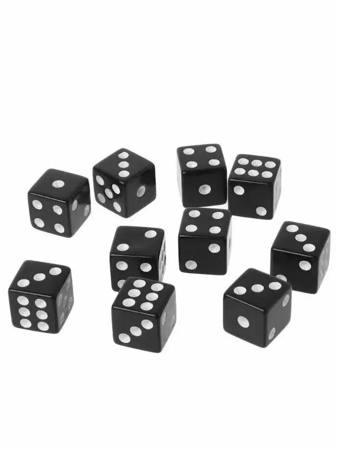 Кубики игральные отборные 8 мм, 12 шт, прямые углы Для настольных игр