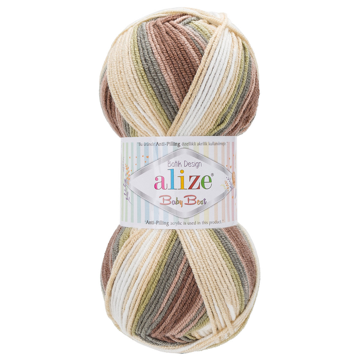 Пряжа для вязания Alize 'Baby Best Batik' 100г 240м (10% бамбук, 90% акрил) с эффектом антипиллинг (1893 секционный), 5 мотков