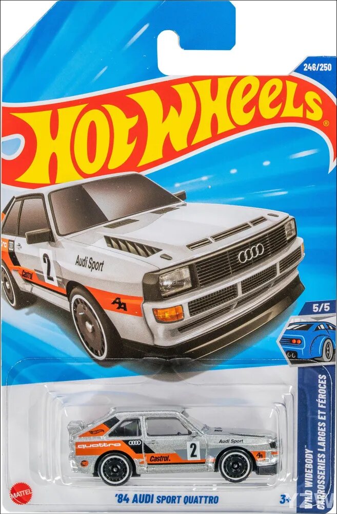 Игрушечная машинка Hot Wheels 84 Audi Sport Quattro Treasure Hunt, масштаб 1:64, металл/пластик
