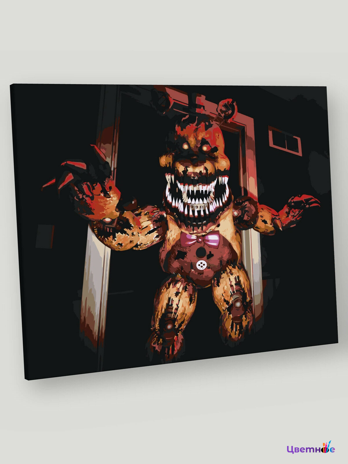 Картина по номерам на холсте с подрамником "Фнаф Five nights at Freddy's Фредди 3" Раскраска 40х50 см, Игра Кино