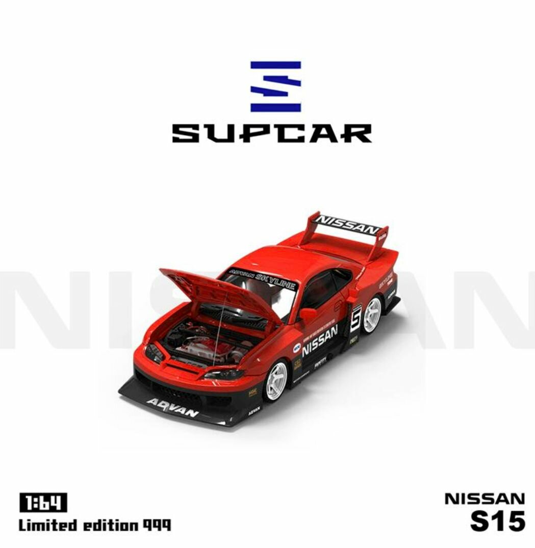 Коллекционная машинка SUPCAR 1:64 Nissan Silvia S15 Red Black