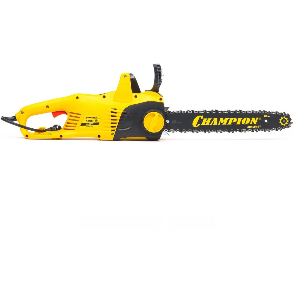 Электрическая пила Champion 520N-16, тормоз цепи, бесключевое натяжение цепи
