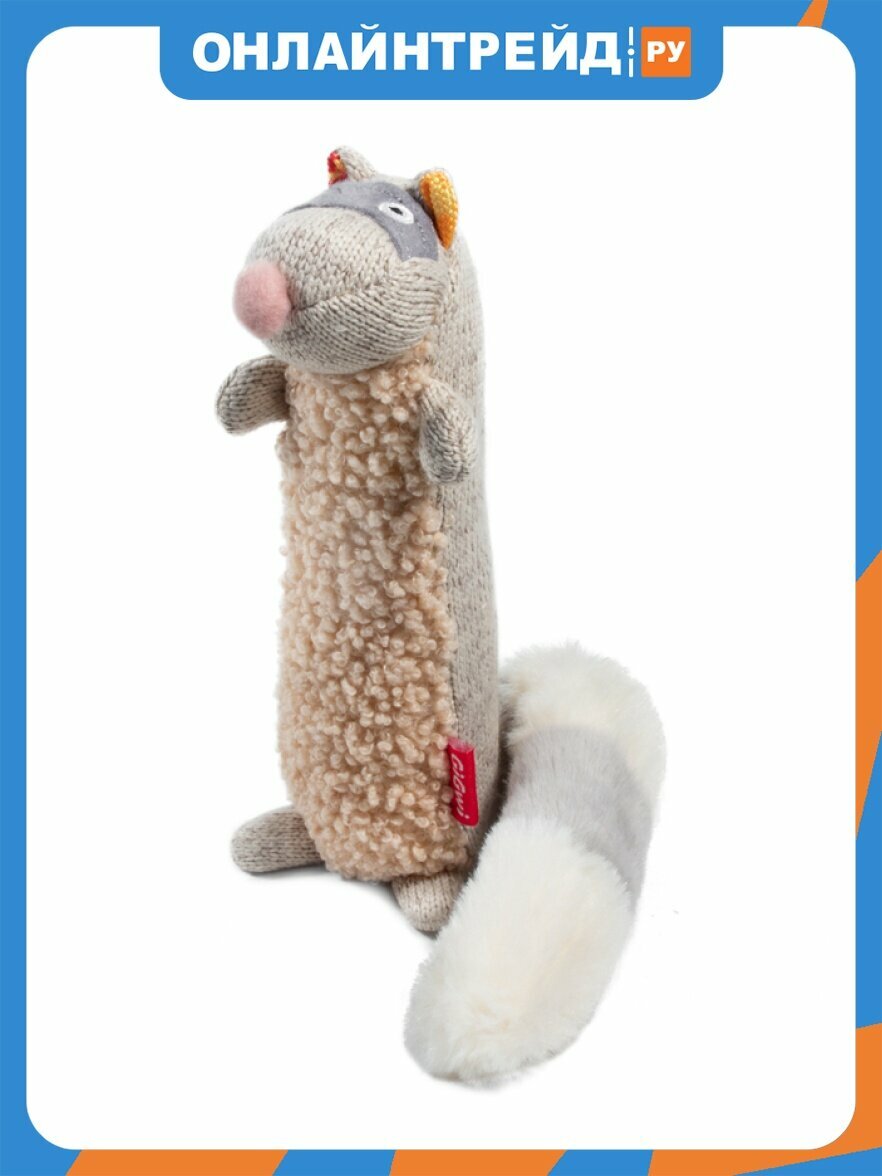 Игрушка для собак Gigwi PLUSH FRIENDZ Енот с пищалкой 17 см.