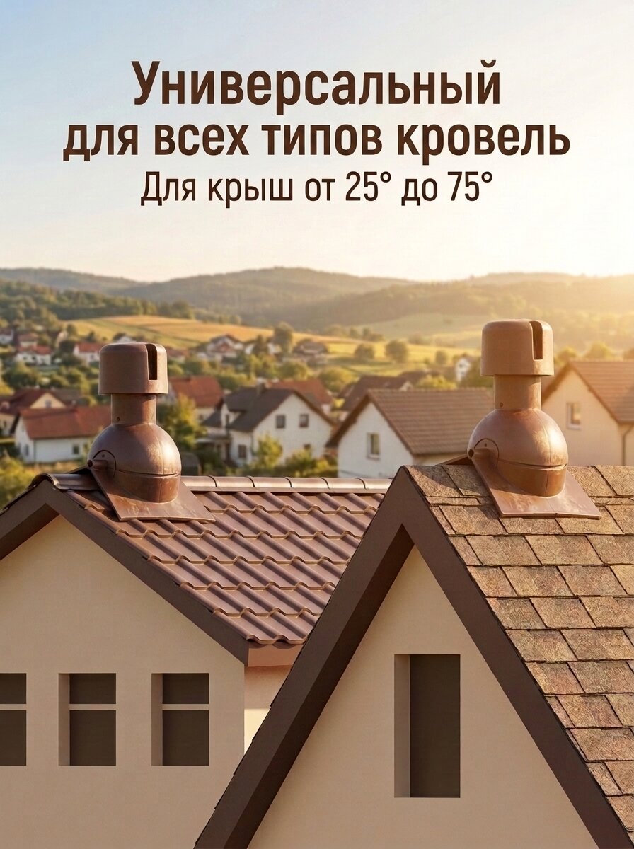Коньковый аэратор Krovent Pipe-Cone 3005, зеленый, накладной, для вентиляции кровли — фото 1