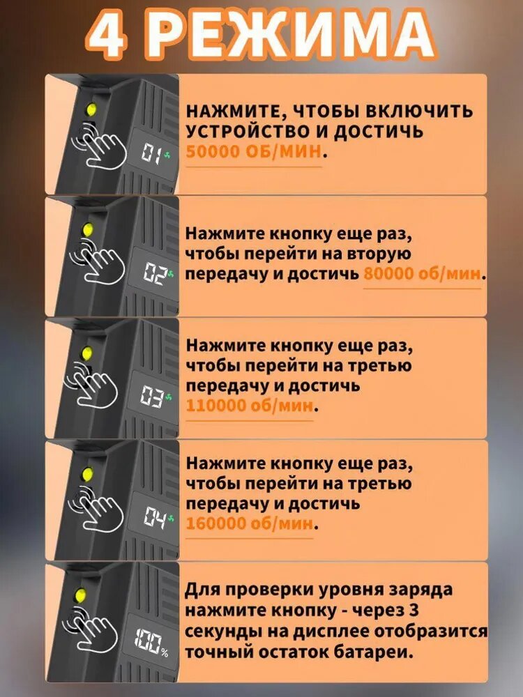 Садовый пылесос-воздуходувка черно-серый зеркальный со съемным ручным пылесосом и функцией выдува воздуха — фото 1