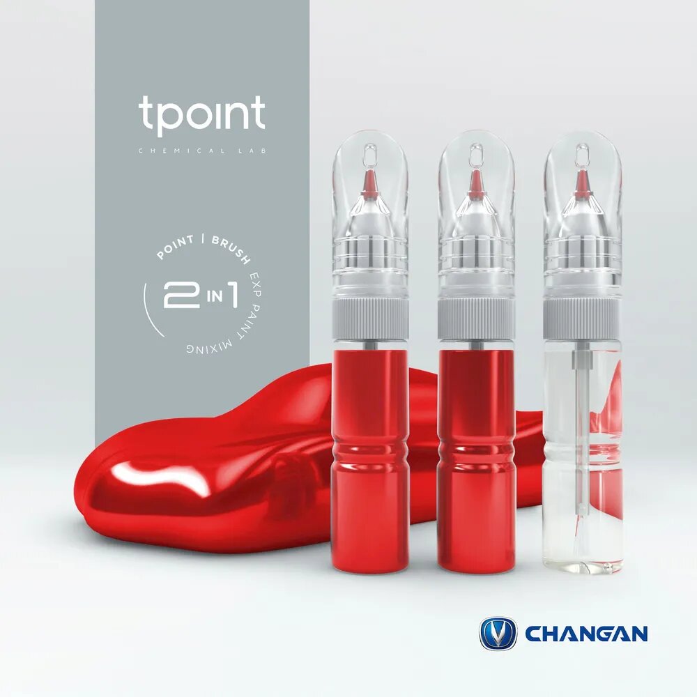 Набор - штрих-корректоров для CHANGAN CS55 PLUS "DAZZLING RED", код цвета: RF4, штрих-корректор от сколов и царапин, 20мл+20мл