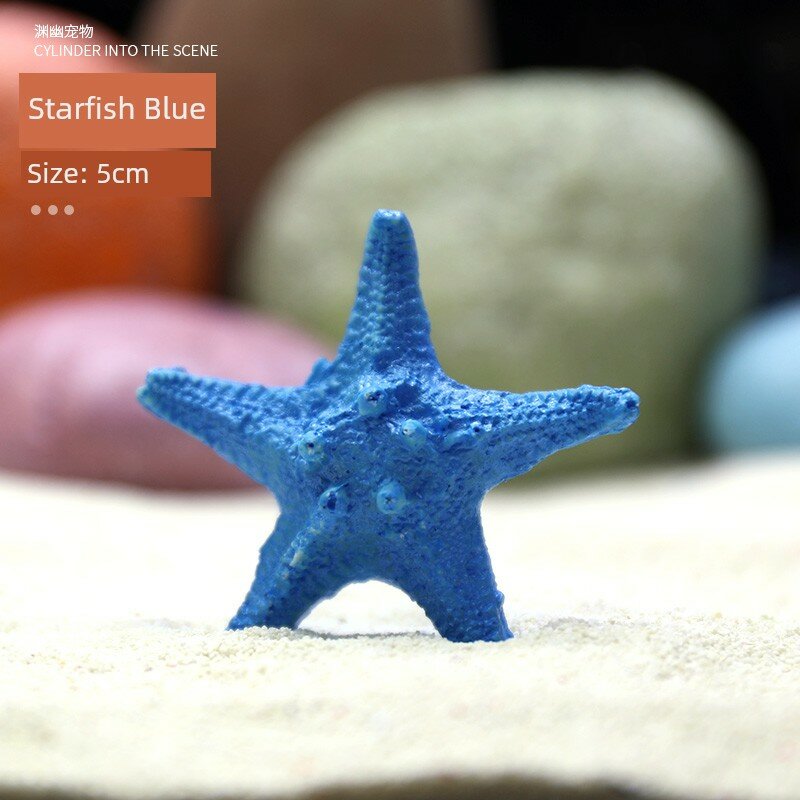 Синяя звезда для аквариума - реалистичная пластиковая декорация
