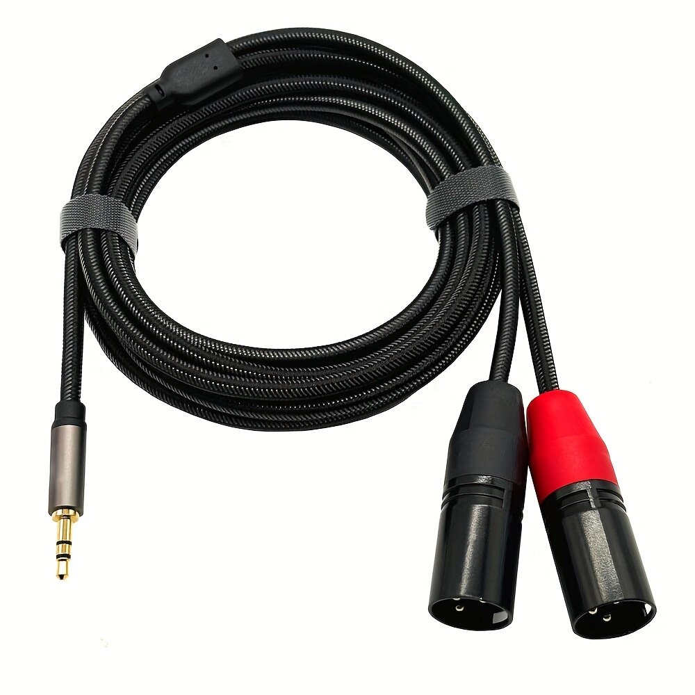 Аудиокабель 3.5 мм (AUX) - 2x XLR (M), 1 м, для микрофона, смартфона и звуковой карты ПК