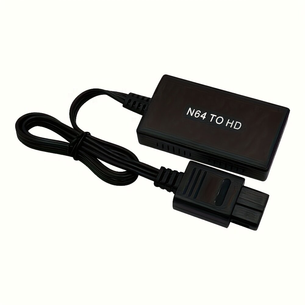 Конвертер N64 в HDTV, длинный корпус, матовый черный, 720/1080P HD выход, USB питание, Plug and Play, совместимость с N64