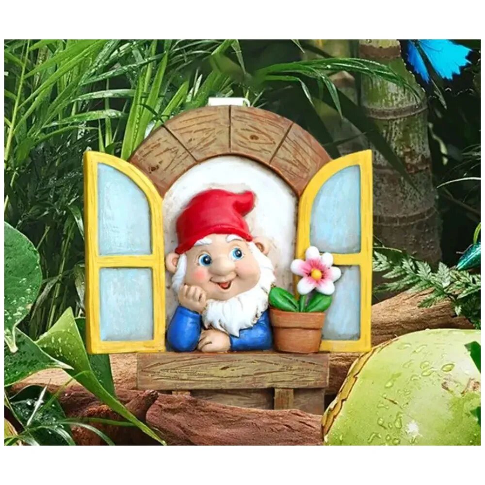 Фигурка садовая для газона, из смолы, красная, желтая, синяя, 9*2*8 см