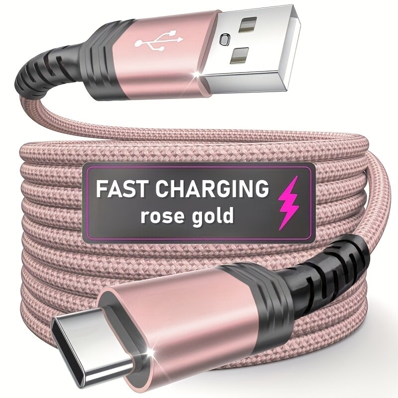 Кабель USB на Type-C, быстрая зарядка и высокоскоростная передача данных, для смартфонов, планшетов и ноутбуков, 100 см, розовое золото