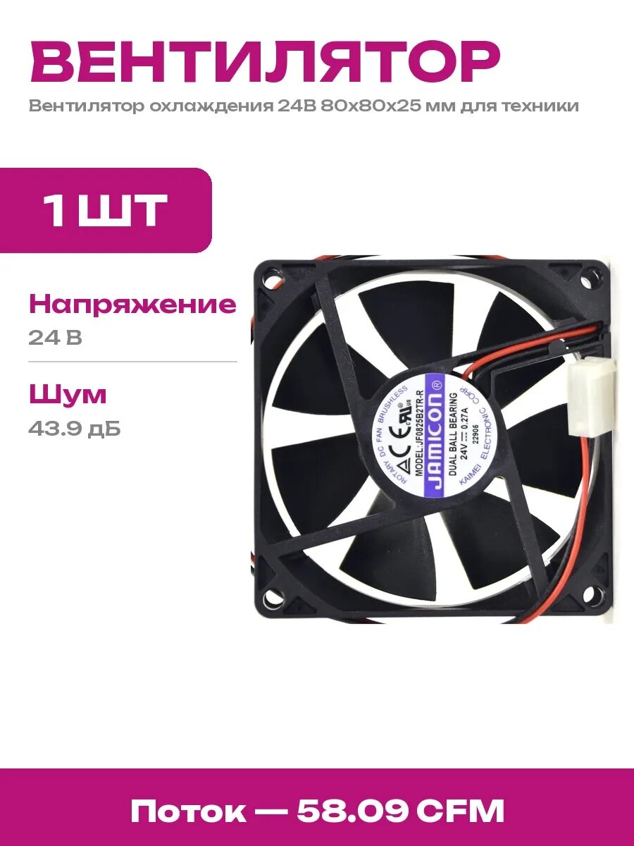 Вентилятор для электроники 80х80х25 мм кулер DC охлаждение