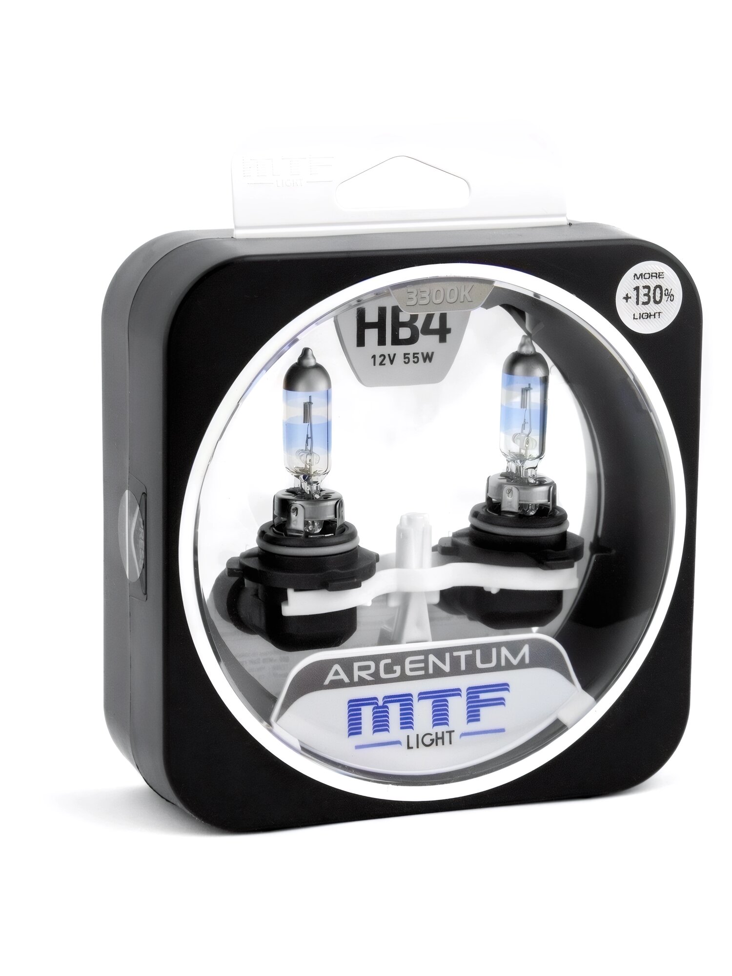 Комплект галогенных ламп MTF Light Argentum (+130%) HB4 55W 12V - на 130% больше света!