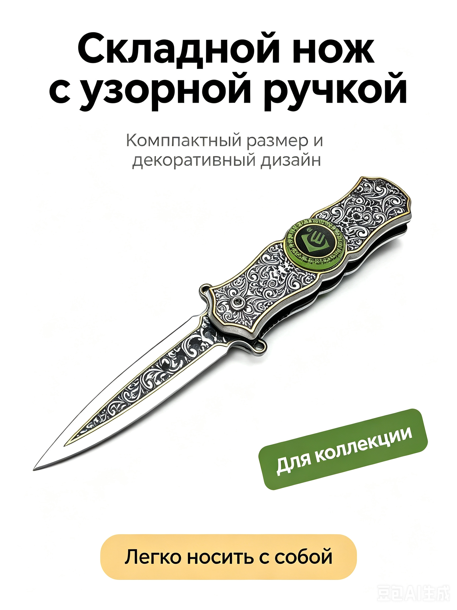 Складной нож, прочный стальной клинок, для кемпинга, туризма и бытовых работ