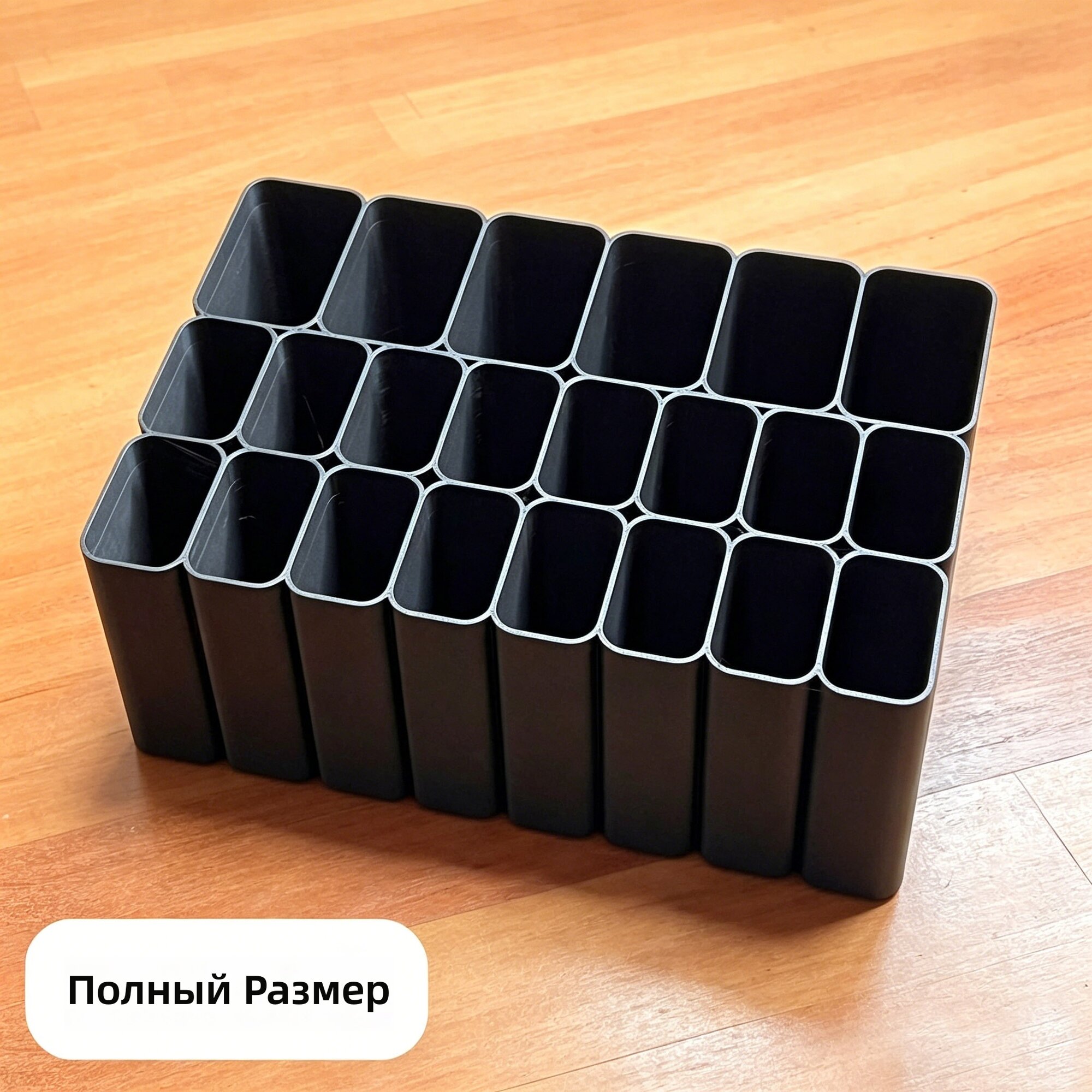 Органайзер для проводов настольный с ящиком, 22 ячейки (16+6), черный