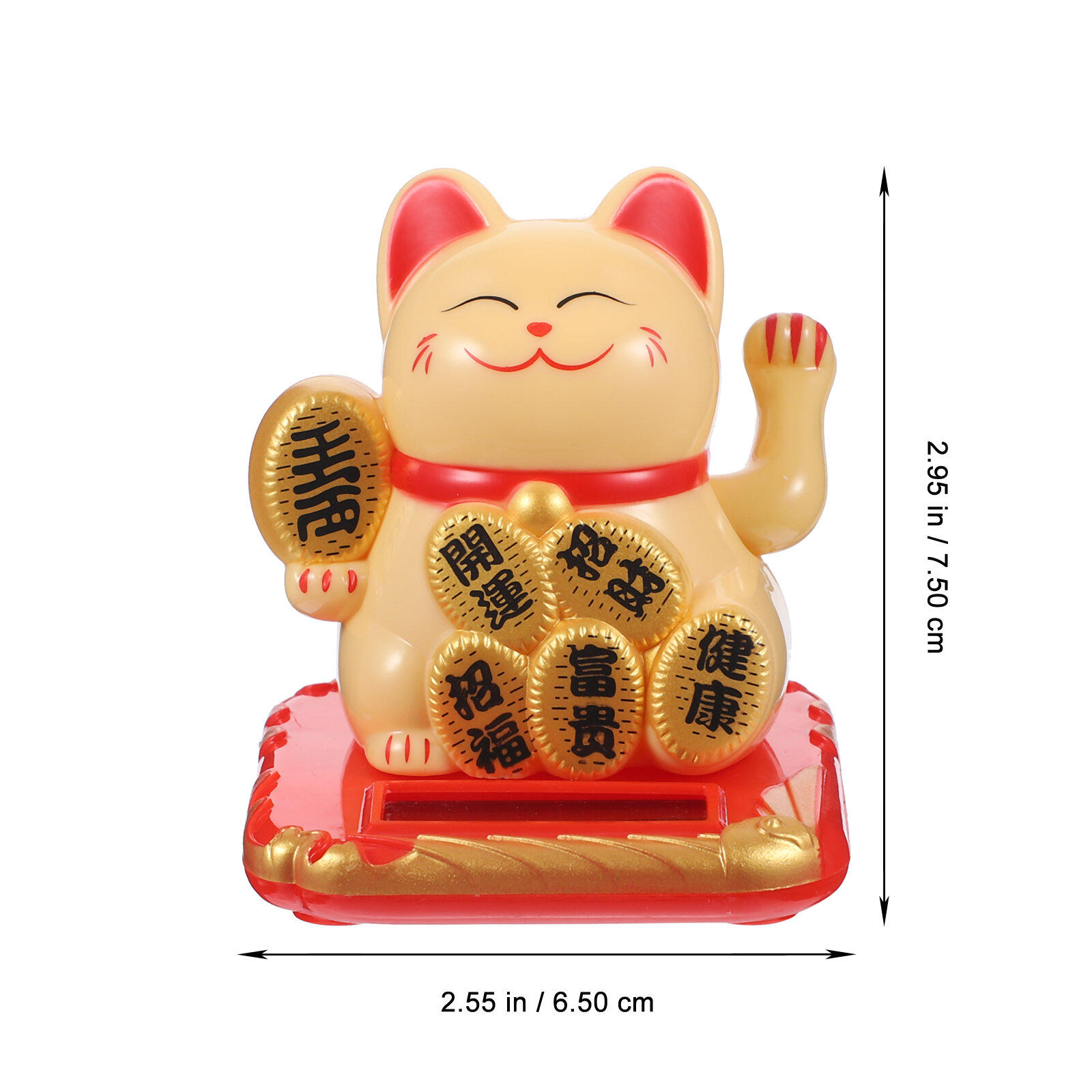 Солнечный Кот ФORTUNA С Подвижной Лапой Для Удачи В Доме И Авто 6 5x7x7 5Cm