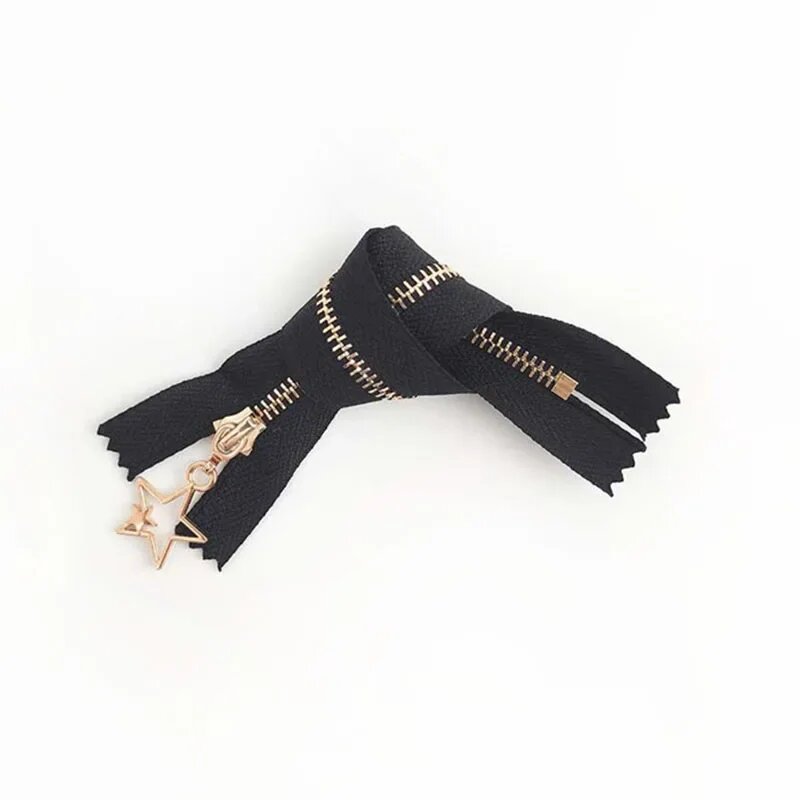 Meetee металлические молнии 15/18/20/25/30 см 5/10 шт Черный, 10Pcs, Black, 25cm
