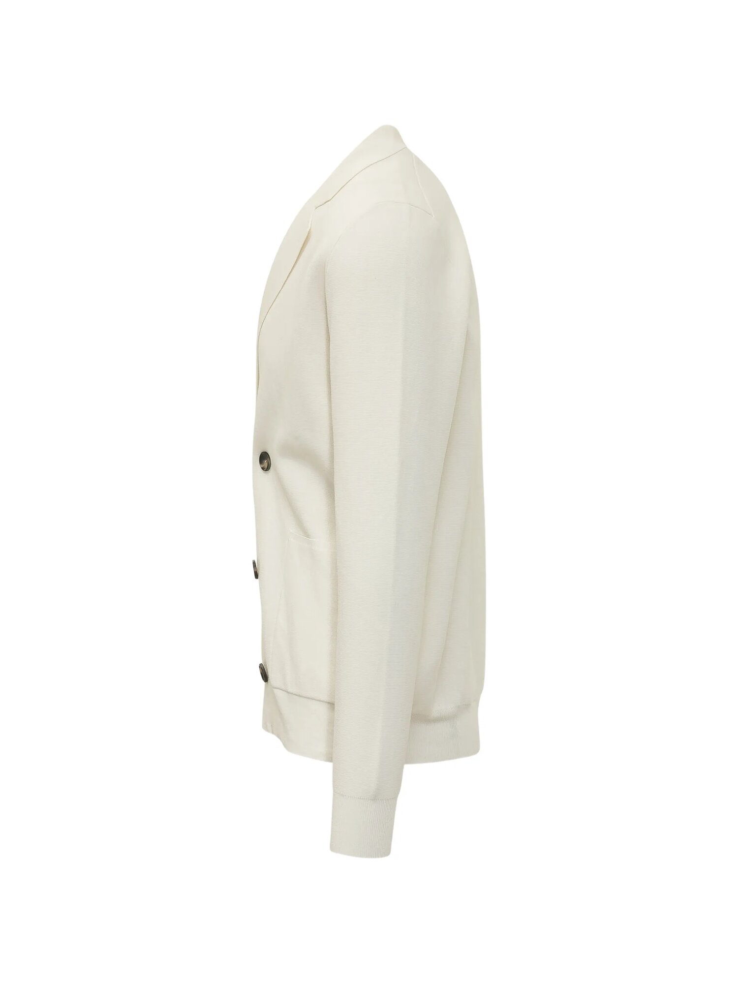 Пиджак Hosio Double-breasted patch-pocket blazer-style cardigan, размер 50, бежевый/белый — фото 1