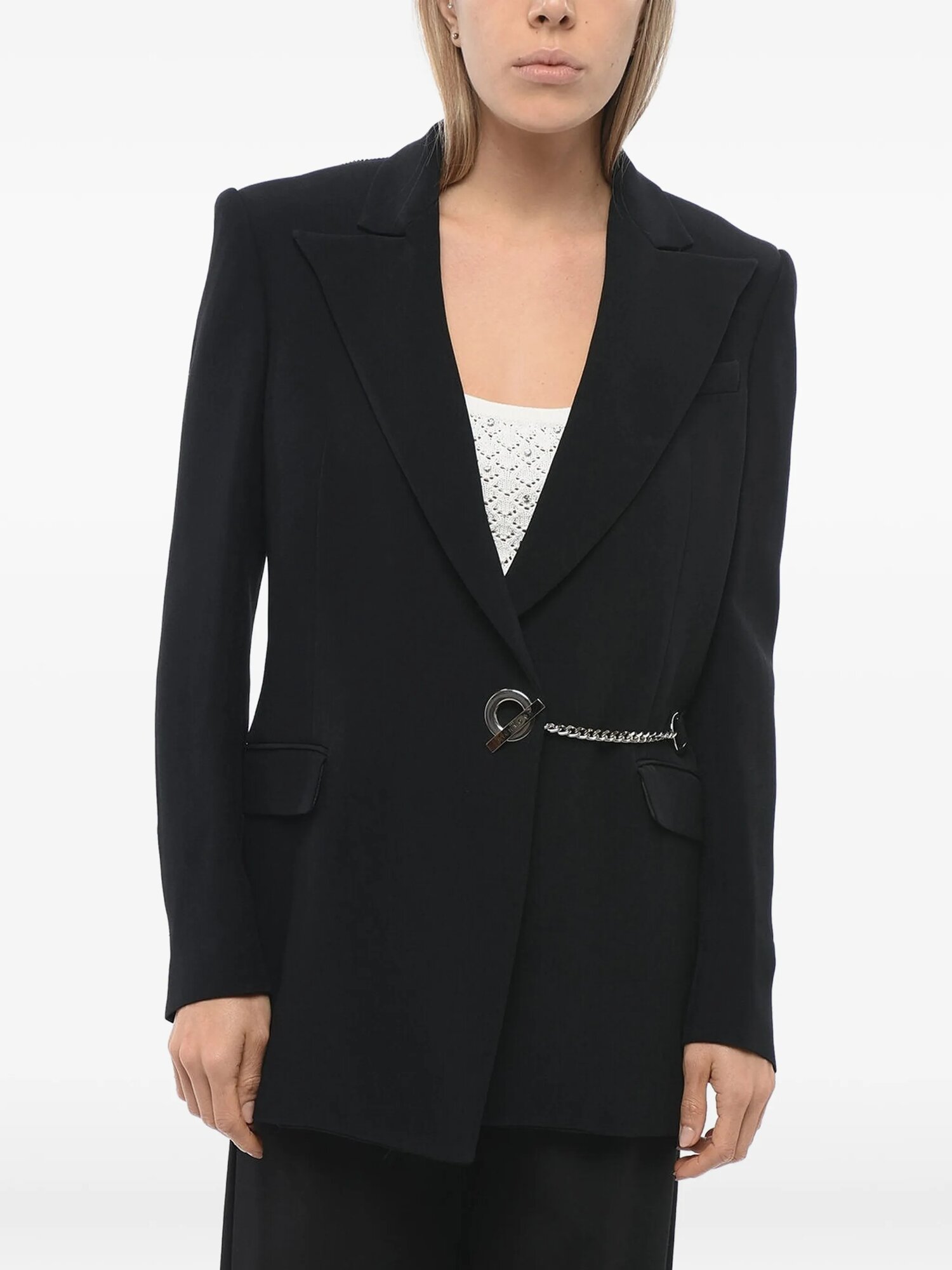 Пиджак Peak-lapel logo-chain blazer