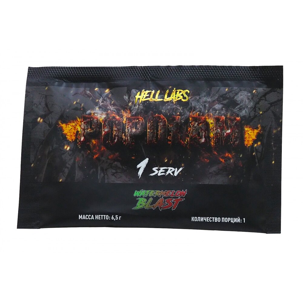 Предтреник Hell Labz Popolam, 6,5 г, Вкус Watermelon Blast / Арбузный Взрыв