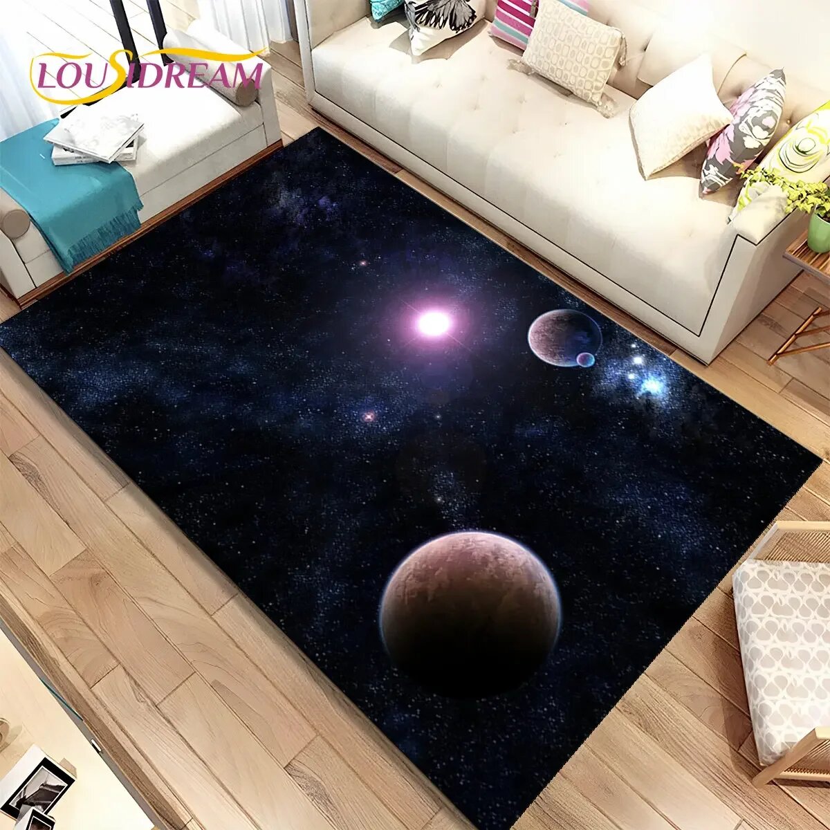 Коврик LOUSIDREAM 3D Галактика Земля 230x160cm(90x62in), 27