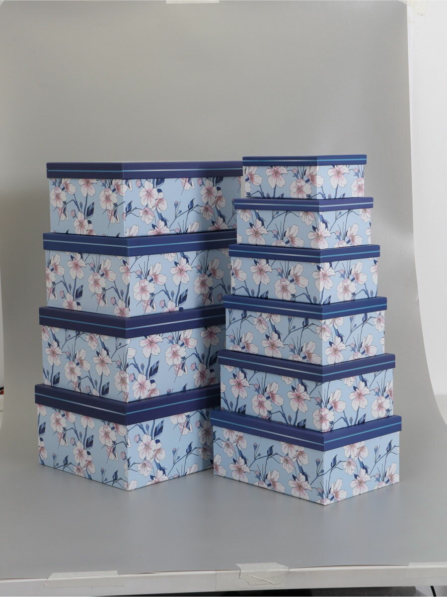 Коробки подарочные, 10 в 1, 37.5x29x17 - 19x13x7.5 см, тематика праздника: 8 марта
