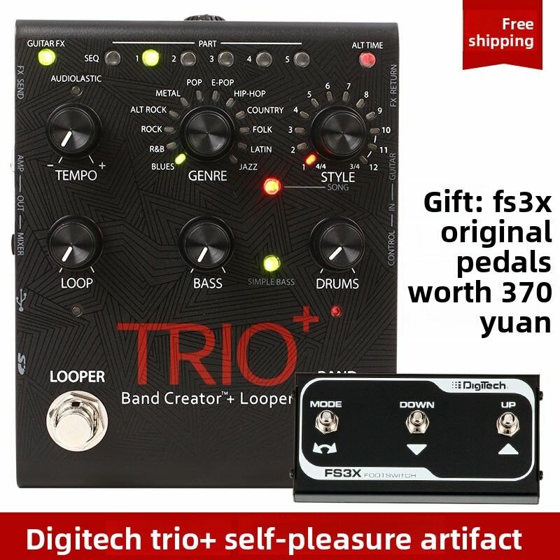DigiTech Trio+ создатель группы и Looper педаль Добавить педаль fs3x